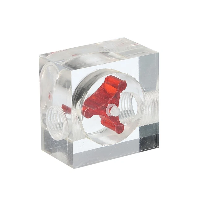 FLOW INDICATOR, ACRYLIC Water Cooling Monitoring Red Square G1/4 £8.16 ...
