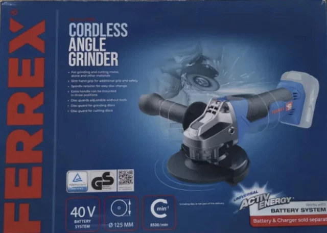 FERREX 40V CORDLESS Angle Grinder Skin £33.00 - PicClick UK