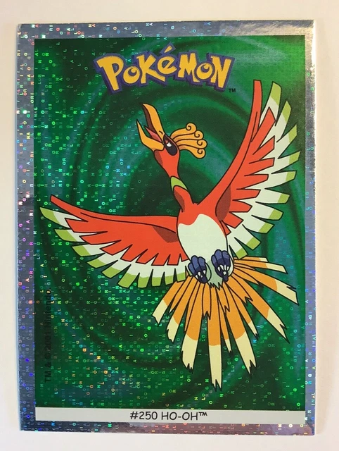 POKEMON DUNKIN BOOMER Sticker Card #250 HO-OH Shiny Holo 2001 NM/M EUR ...