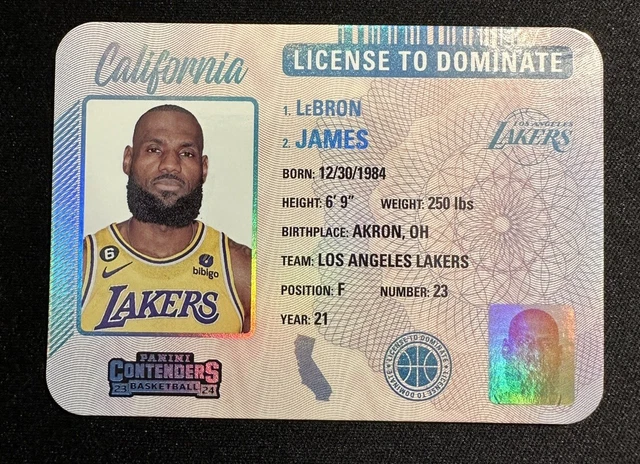 LEBRON JAMES CONTENDERS 2023-24 Licence To Dominer Ultra Rare SSP #6 ...