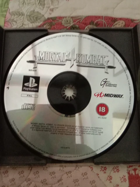 MORTAL KOMBAT 4 PS1 Playstation 1 PS1 PAL RARE GAME Disk And Back Of ...