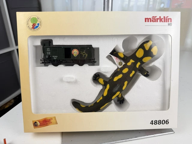 STEIFF TIER 48806 collector Märklin salamandre avec wagon excellent ...