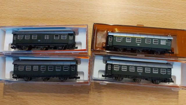 SPUR N ROCO 4 Stück Dreiachsige Umbauwagen 24205/2x24204/24206 der DB ...