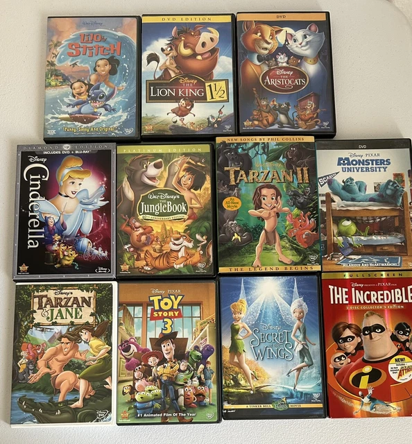 DISNEY DVD LOT (11 Movies) Lilo & Stitch, Cinderella, Tarzan, Jungle ...