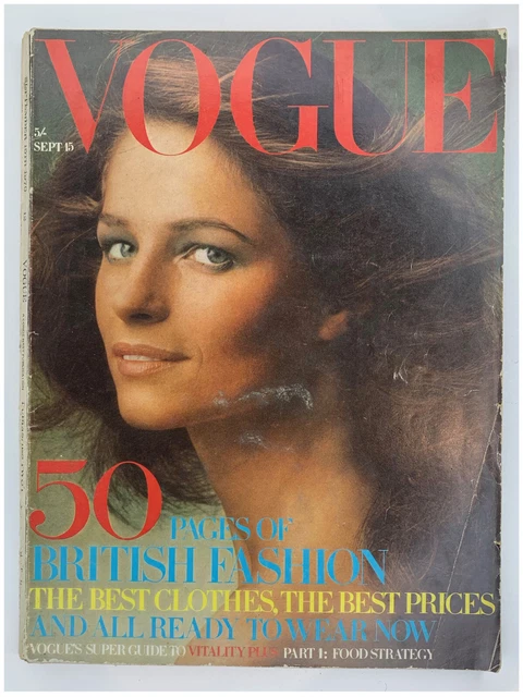 Vintage British Vogue Magazine September 1970 Charlotte Rampling Alain