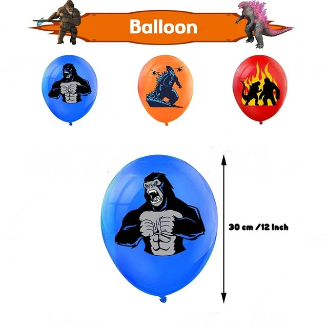 GODZILLA VS KING Kong Happy Birthday Decorations Banner Balloons Cake ...