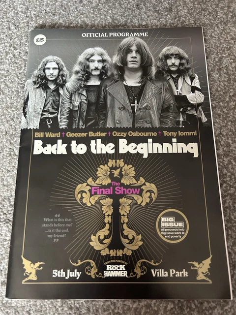OZZY OSBOURNE BLACK Sabbath Back to the Beginning Official Programme AS ...