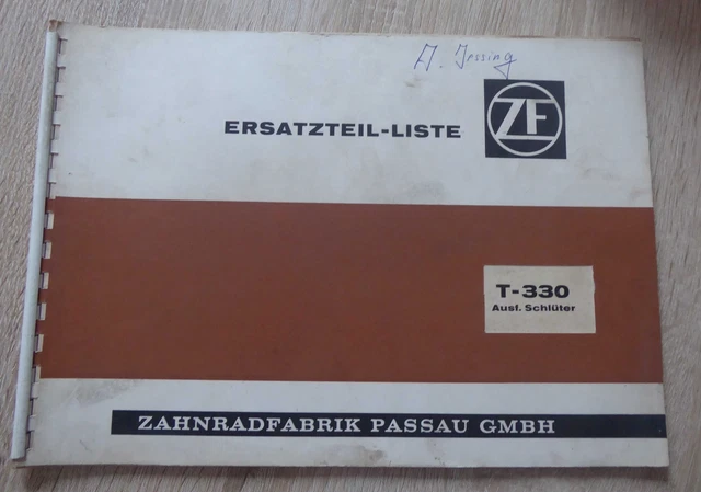 ZF GETRIEBE T330 Ersatzteilliste Ausführung Schlüter EUR 69,90 ...
