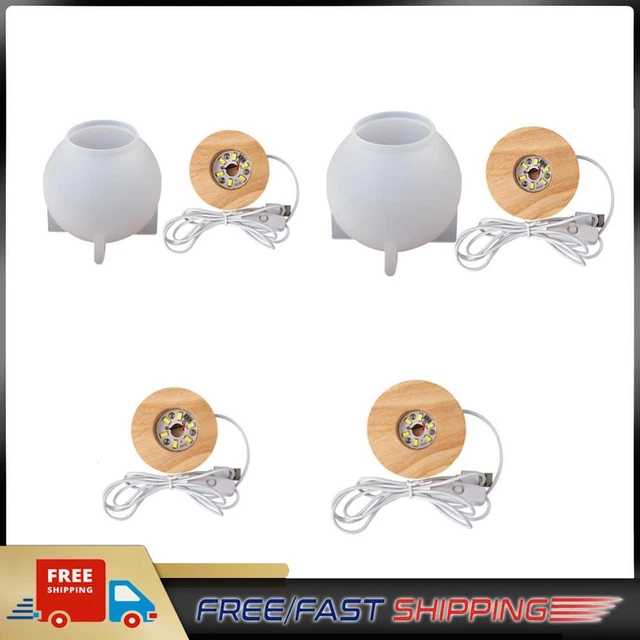 DIY EPOXY RESIN Sphere Silicone Mould Round Light Craft USB Plug-in ...