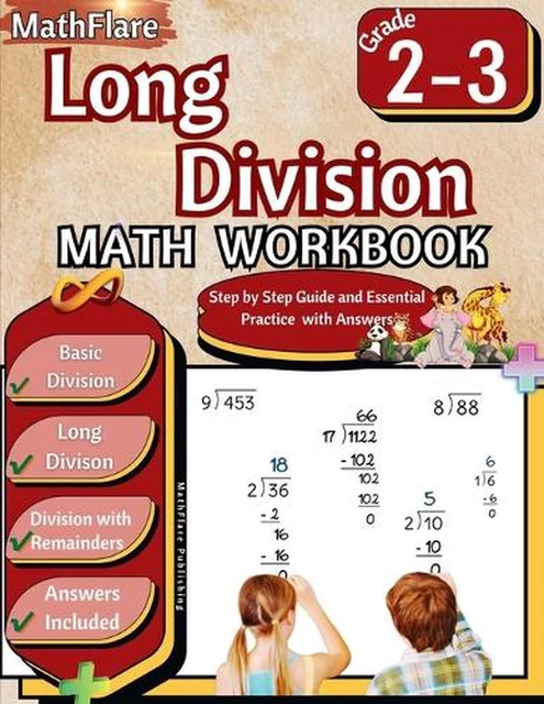 LONG DIVISION MATH Workbook 2nd and 3rd Grade: Basic Division Workbook ...