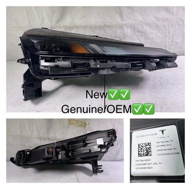 2026 2027 TESLA Model Y Modely Standard Right Rh Side Oem Headlight ...