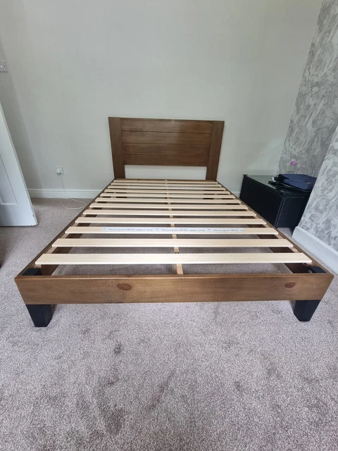 WOOD BED FRAME Double With Mattress £156.70 - PicClick UK