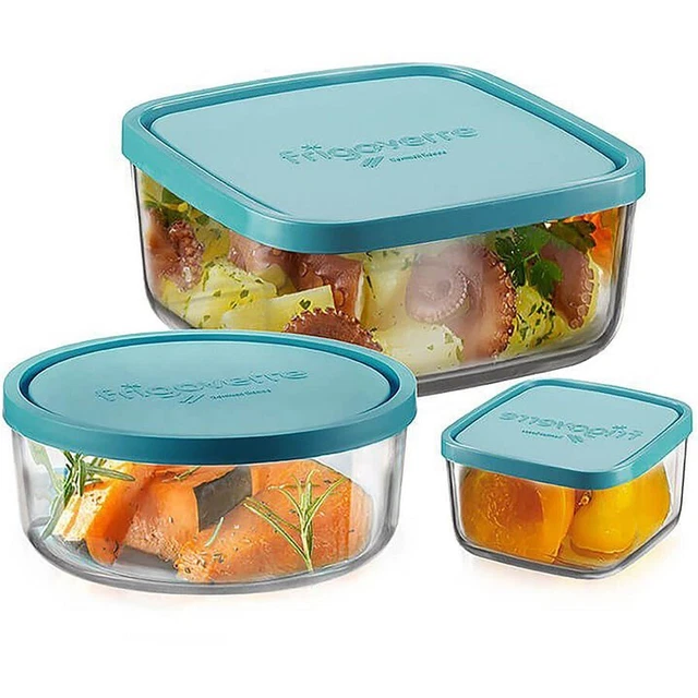 CONTENITORI IN VETRO Compact 2 Frigoverre Classic set 3 pezzi EUR 25,99 ...