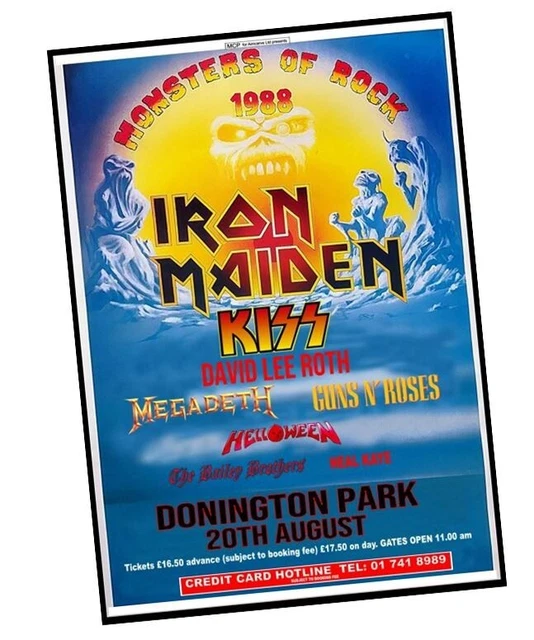 DONINGTON MONSTERS OF ROCK RE-PRINT Poster and TICKET 1988 A4 £9.99 ...