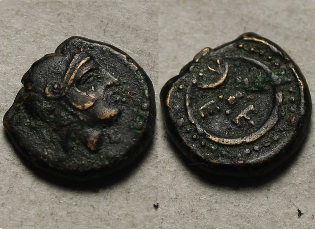 RARE GENUINE ANCIENT Greek coin Mesembria Thrace 350 helmeted Athena ...
