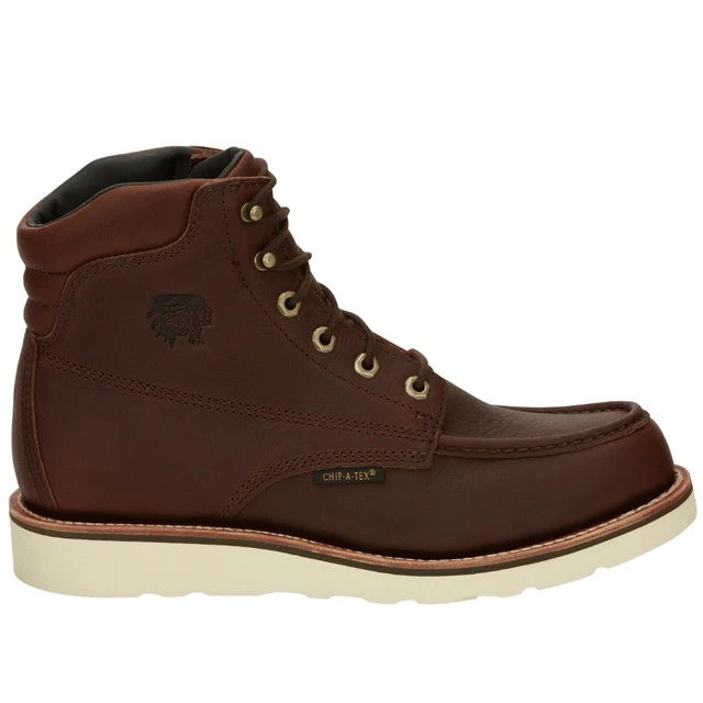 CHIPPEWA EDGE WALKER 6 Inch Waterproof Lace Up Wedge Work Mens Brown ...
