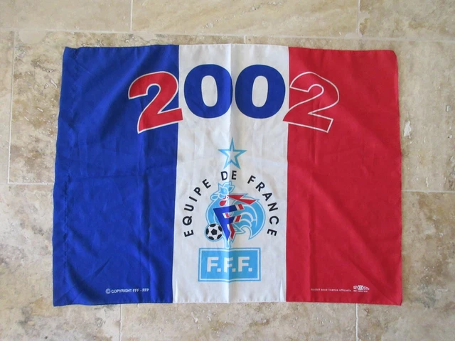 DRAPEAU ÉQUIPE DE FRANCE football vintage FFF Coupe du Monde 2002 flag ...