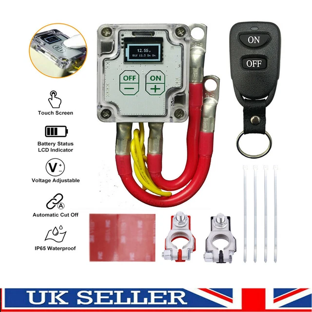 CAR BATTERY DISCONNECT Isolator Cut Off Master Switch Wireless Remote ...