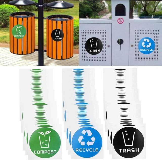 RECYCLE STICKER FOR Trash Can, Bin Labels Ideal Signs Use On Home or ...