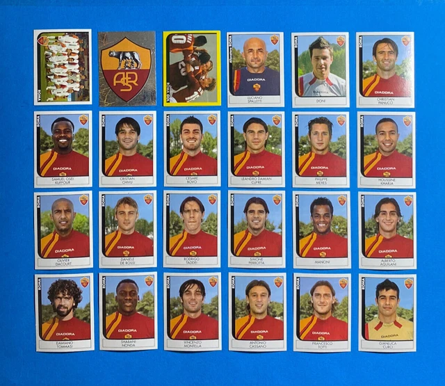 FIGURINE CALCIATORI PANINI 2005-06 Squadra Completa ROMA 24 Figurine ...