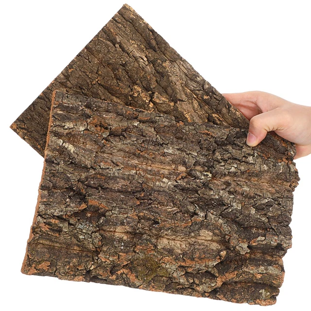 2 PCS TERRARIUM Tree Bark Reptile Platforms Natural Climbing Resting ...