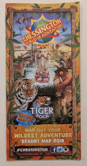 CHESSINGTON WORLD OF Adventures - 2018 Park Map (Tiger Rock) £9.72 ...