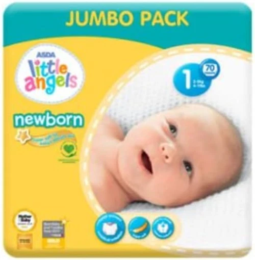 ASDA LITTLE ANGELS Newborn Nappies Size 1 Big Saver Pack £12.89 ...