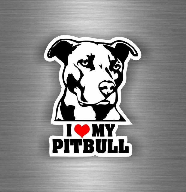 STICKER CAR MOTO biker bomb jdm decal bumper i love my pitbull dog r1 ...