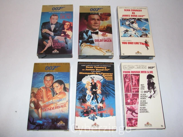 JAMES BOND 007 VHS Movie Collection Set Of 6 Tapes Sean Connery Dr No Goldfinger £30.84 ...