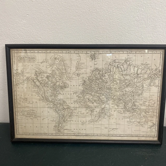 ANTIQUE MAP. CHART of the World on Mercators Projection T Kelly London ...
