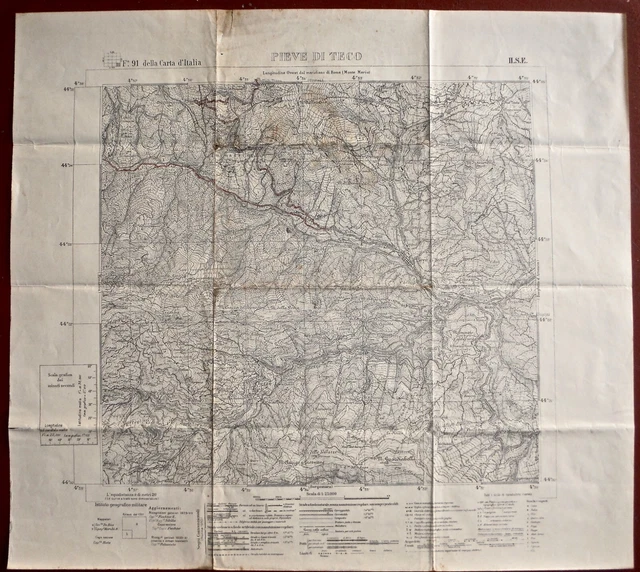 CARTINA GEOGRAFICA - Piove di Teco - Istituto Geografico Militare 1929 ...