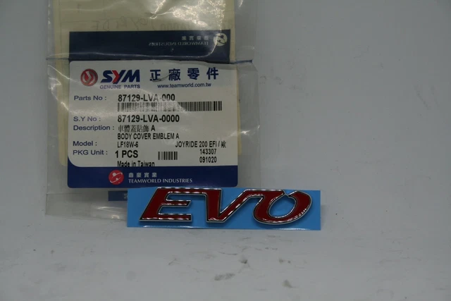 LOGO STEMMA EMBLEMA simbolo "EVO" Badge emblem Sym Joyride 125 200cc ...