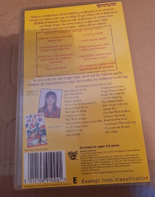 JANET ELLIS A Day Full Of Fun Uk Full Carton Vhs Video 1994 Sing-Along ...