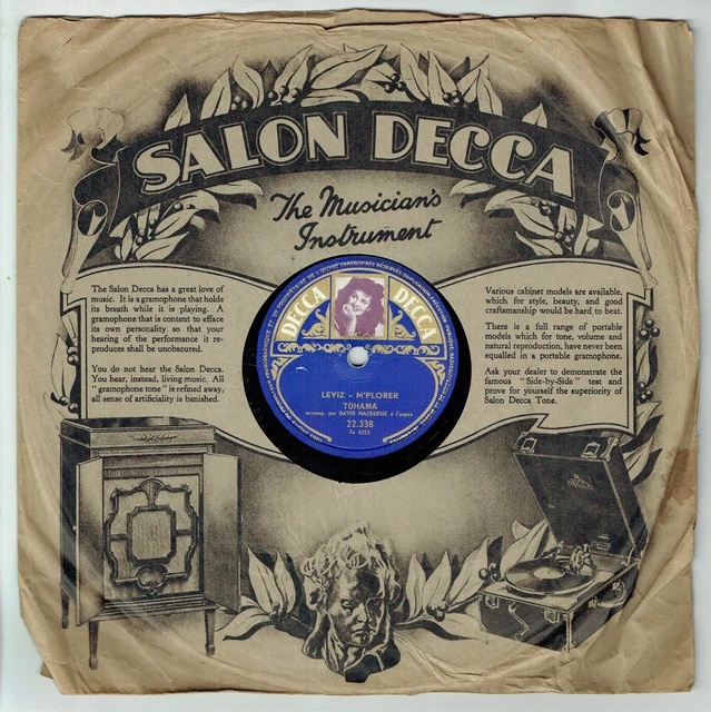 78 RPM 25CM Tohama D.Mackersie Organ Leyiz - M'Plorer -li P'Tit White ...