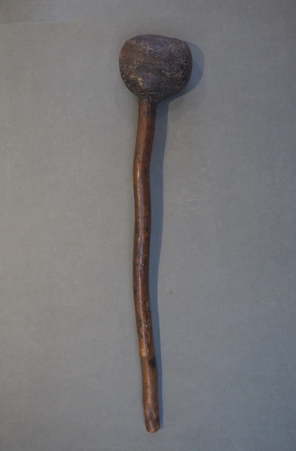 UNUSUAL OLD ANTIQUE Oceanic? Aboriginal? Tribal Art Short Dance Staff ...