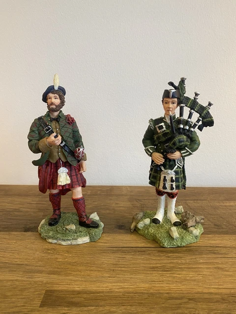 2 X SCULPTURES UK Hand Made Resin Scottish Highlander Figures Lot 3 £15 ...