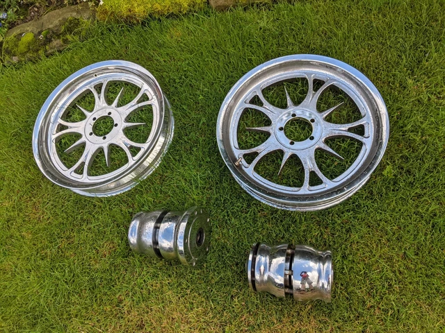 HARLEY DAVIDSON SHOVELHEAD Billet Aluminium Wheels 16" Chopper Bobber ...