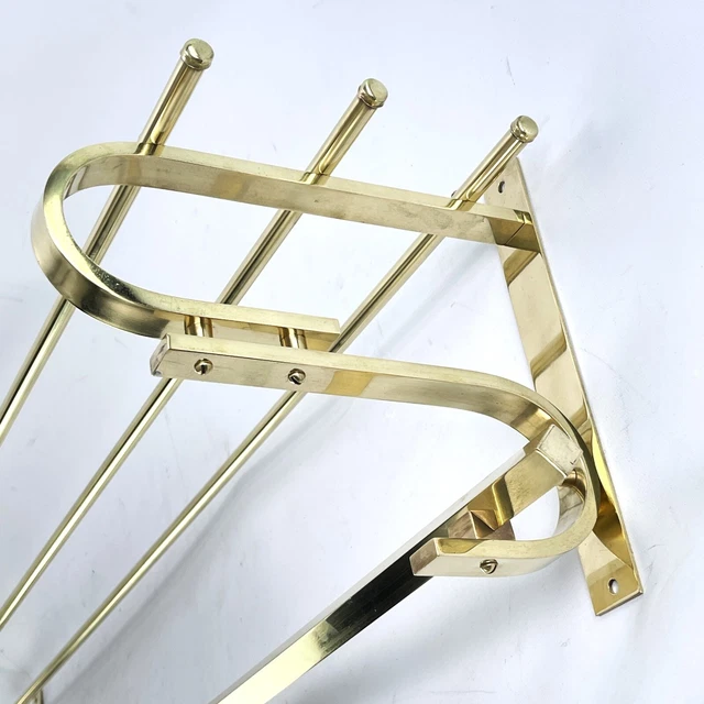 ART DECO WALL Mounted Coat Rack 1930s Wardrobe Brass Approx 100cm £375. ...