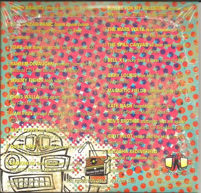 RARE PROMO CD w/ RADIOHEAD Lenny Kravitz MARS VOLTA Widespread Panic ...