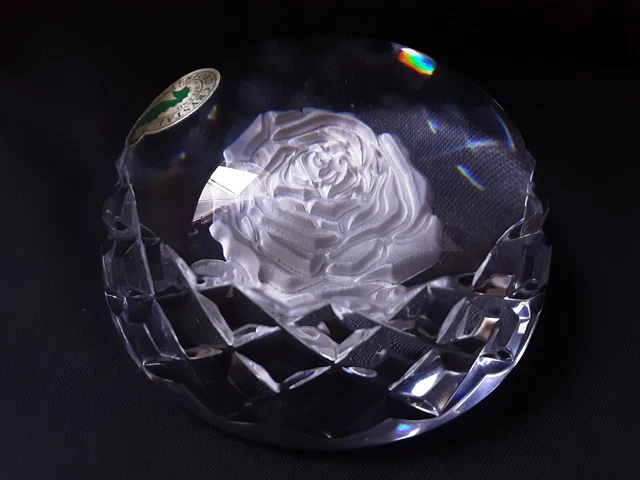 WATERFORD CRYSTAL ROSE Glass Paperweight £9.50 - PicClick UK