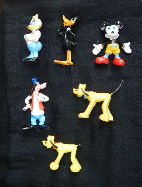 6 STÜCK ÄLTERE Walt Disney Figuren Daisy, Duffy, Micky Mouse, Goofy, 2 ...