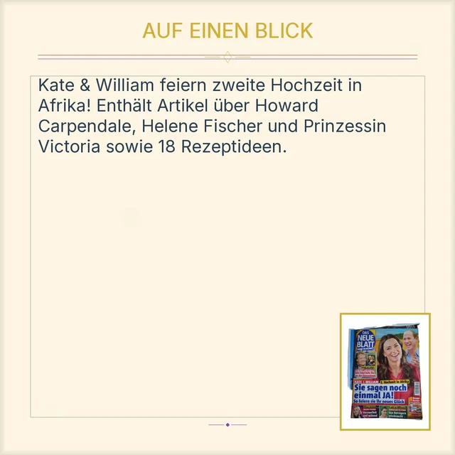DAS NEUE BLATT Nr. 24 Kate William Afrika Hochzeit Helene Fischer EUR 8 ...