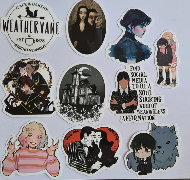 WEDNESDAY STICKER 10 Stück Serie Netflix Enid Addams Family ...