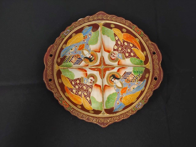 ANTIQUE JAPANESE PLATE Divided Moriage Hand Painted MEIJI PERIOD ...