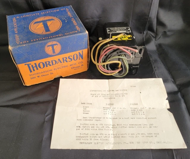 VINTAGE THORDARSON TELEVISION Power Transformer T-17R32 $19.99 - PicClick
