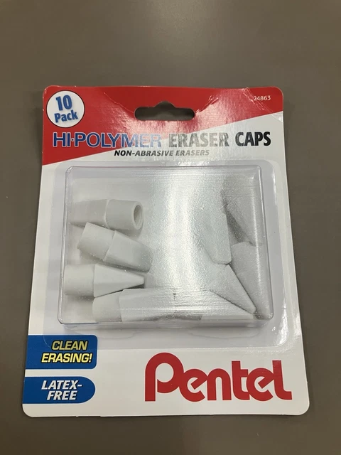 HI-POLYMER WHITE CAP Erasers 10 Pack ZEH02BP10- 4 Writing Fans- So Cool ...