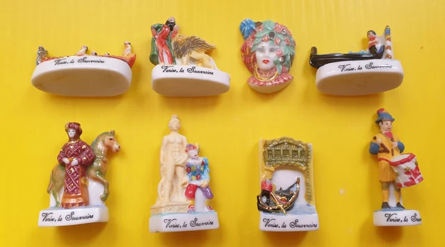 FÈVE SÉRIE COMPLÈTE de 8 fèves - Venise la souveraine 1 - Italie Masque Gondole EUR 12,00 ...