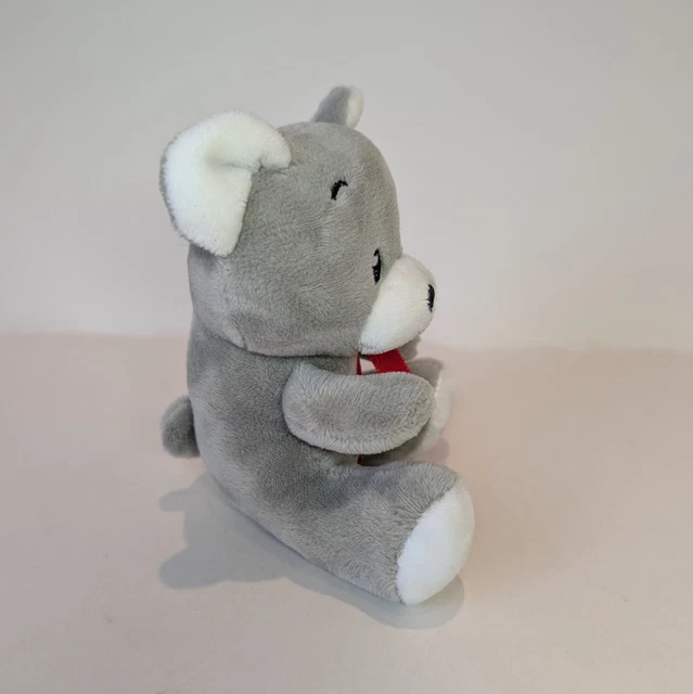 GEORGE ASDA WITH Love Grey Small Teddy Bear With Red Bow 5" Tall Plush ...