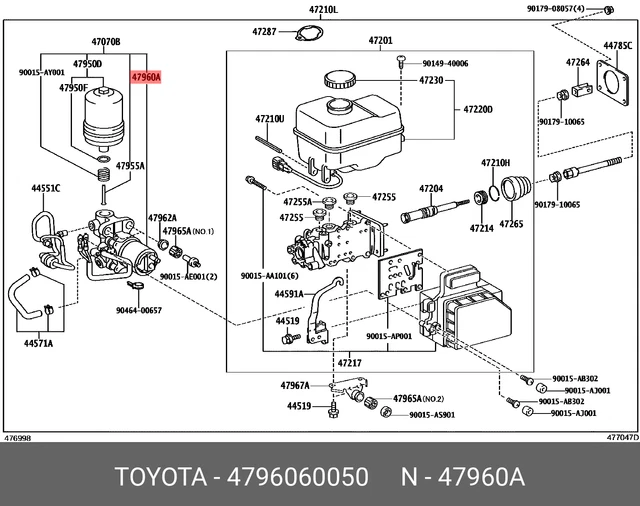 GENUINE OE PUMP assy, brake booster, 4796060050 for TOYOTA 47960-60050 ...