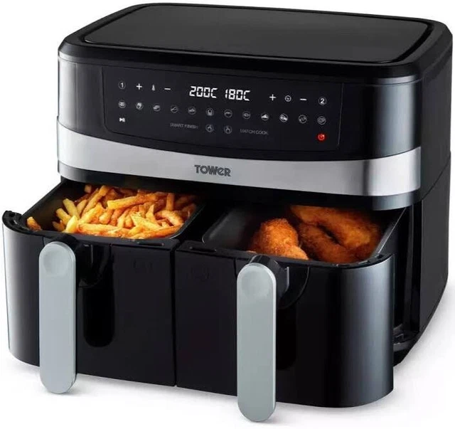 TOWER VORTX 8L Dual Basket Air Fryer Black T17079 - BRAND NEW £209.99 ...